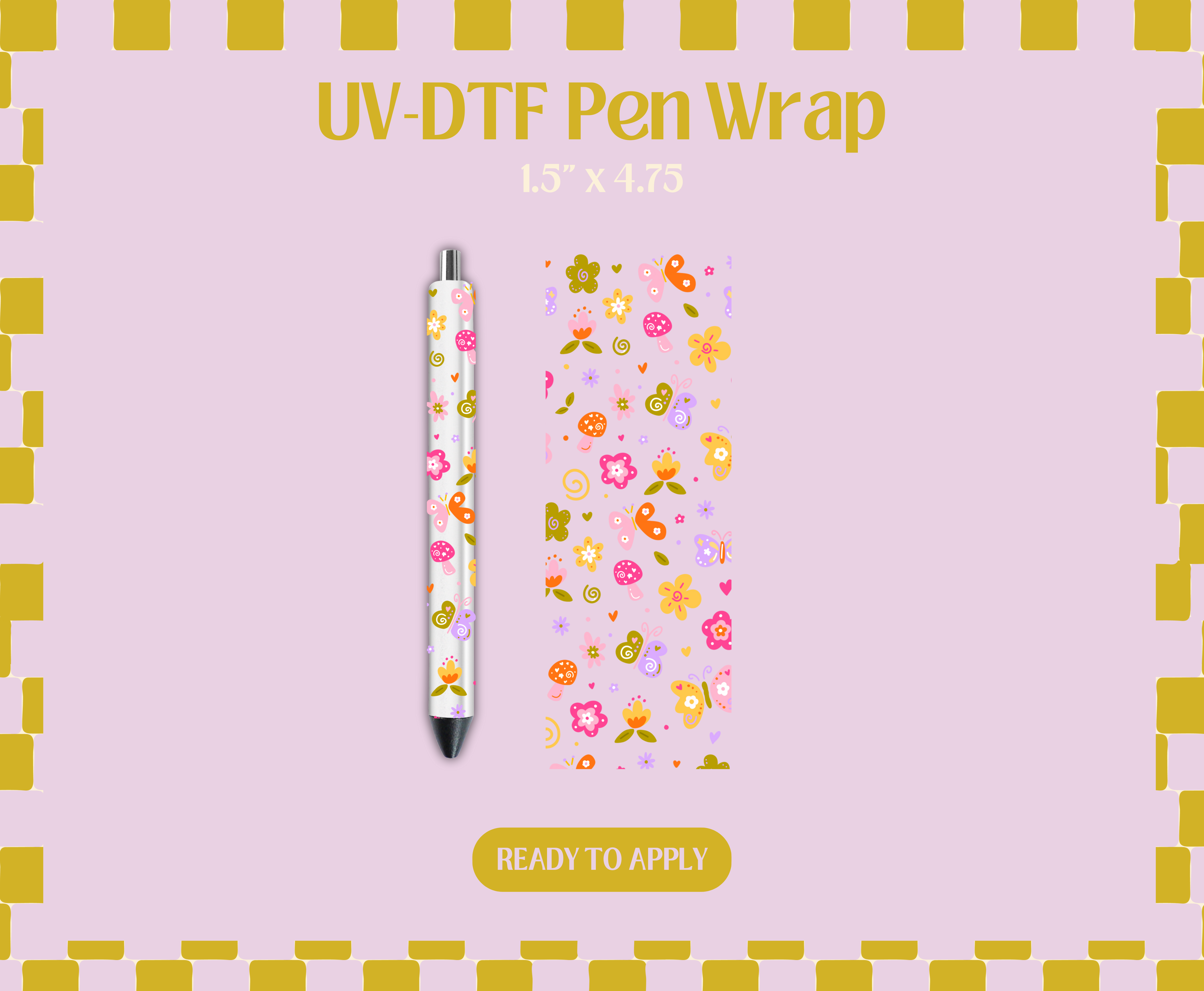 Butterfly Spring Doodles UV-DTF Pen Wraps – Oopsie Daysy Prints