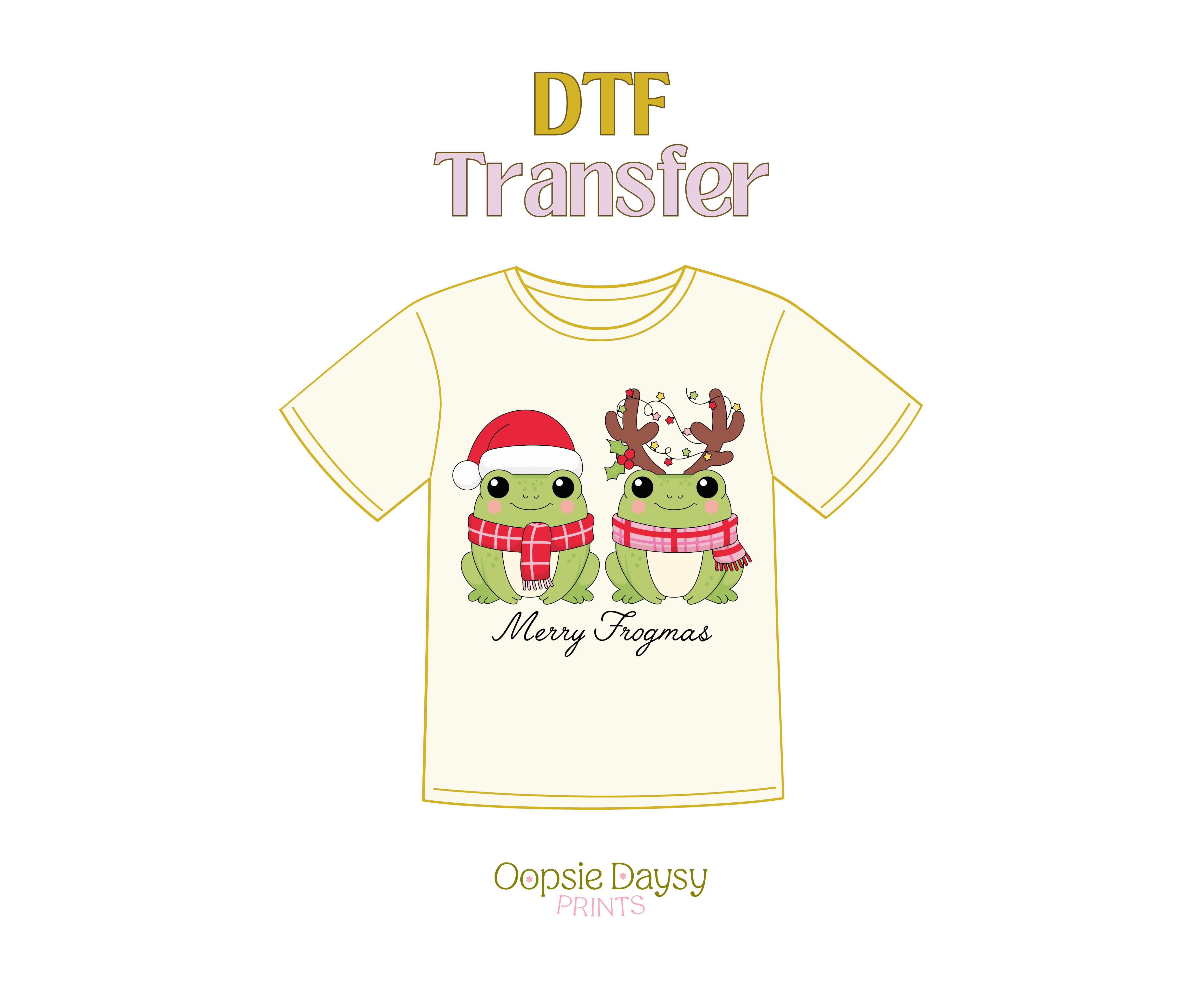Merry Frogmas DTF Transfer – Oopsie Daysy Prints