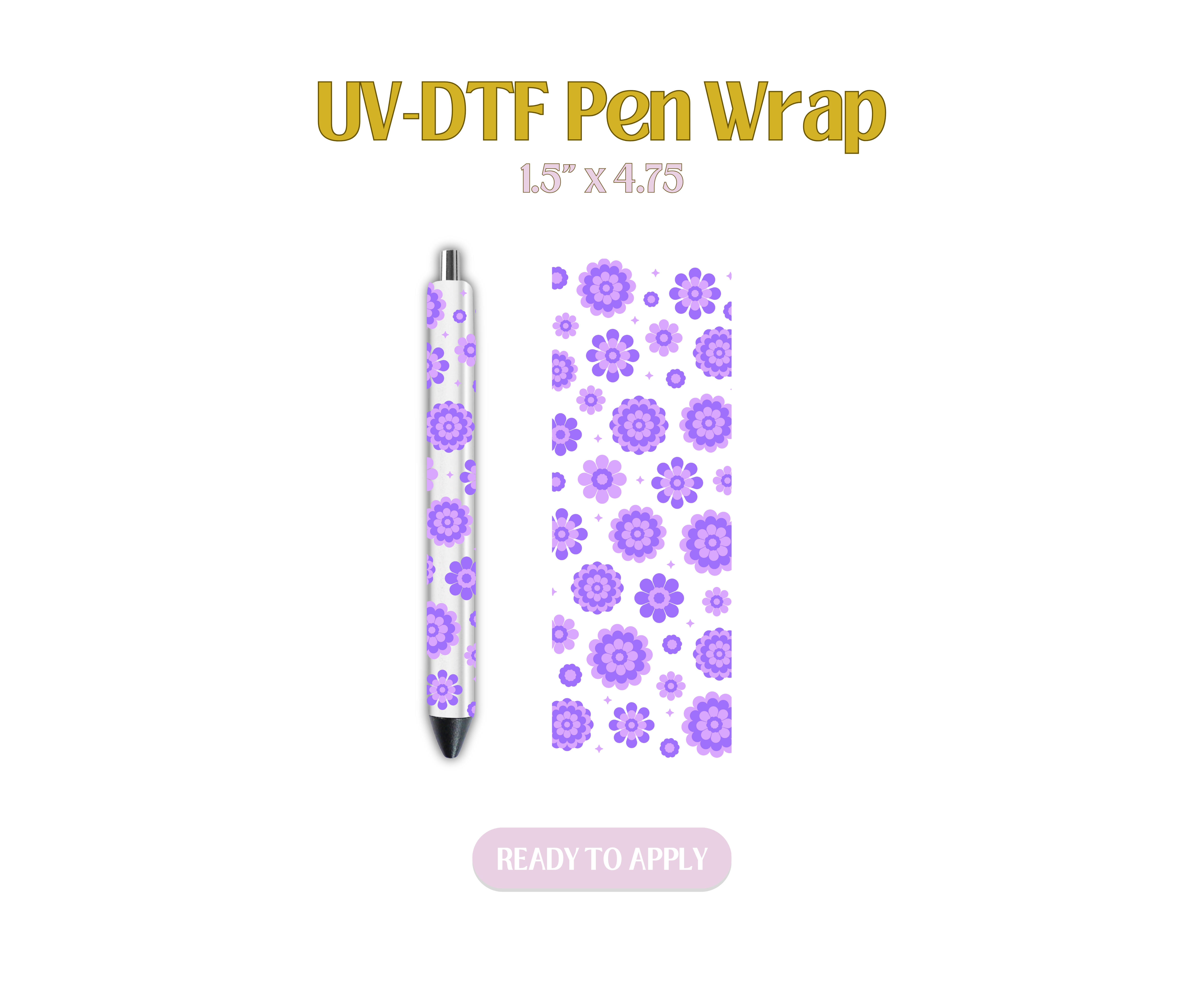 Purple Marigolds UV-DTF Pen Wraps – Oopsie Daysy Prints